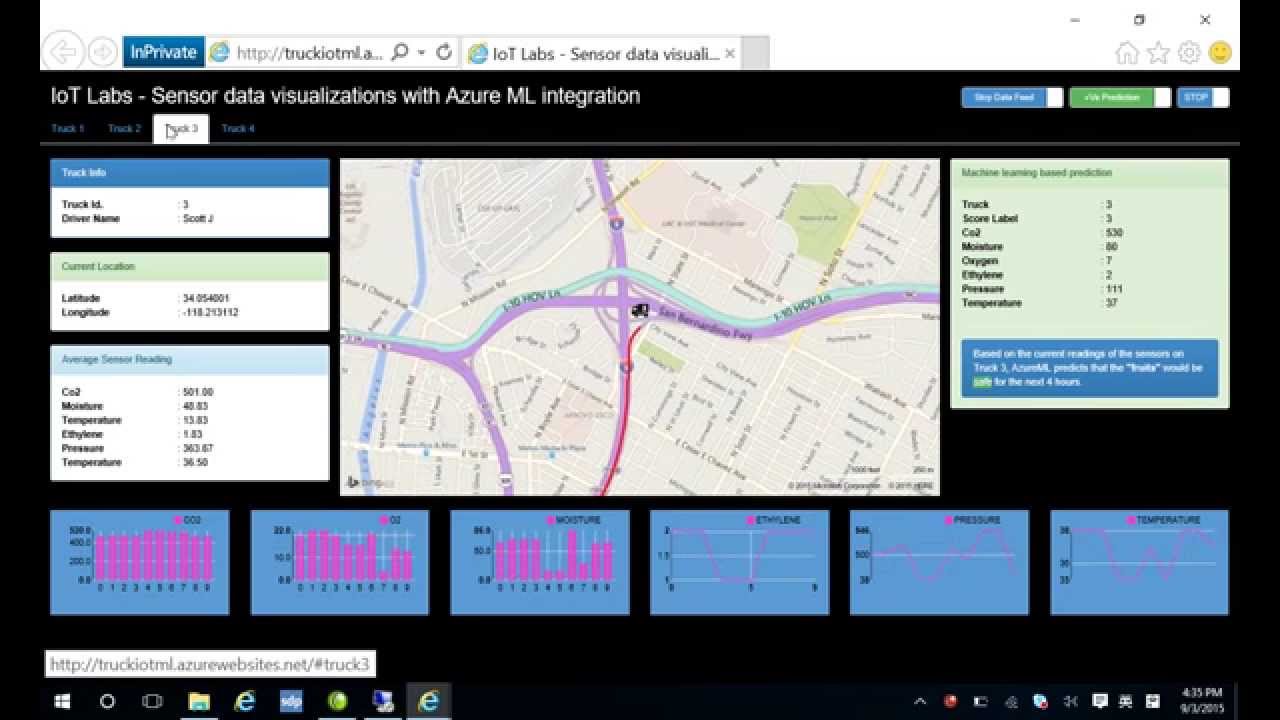 Truck IoT using Azure - EventHub, Storm, HBase, MachineLearning, and custom Dashboard. - YouTube