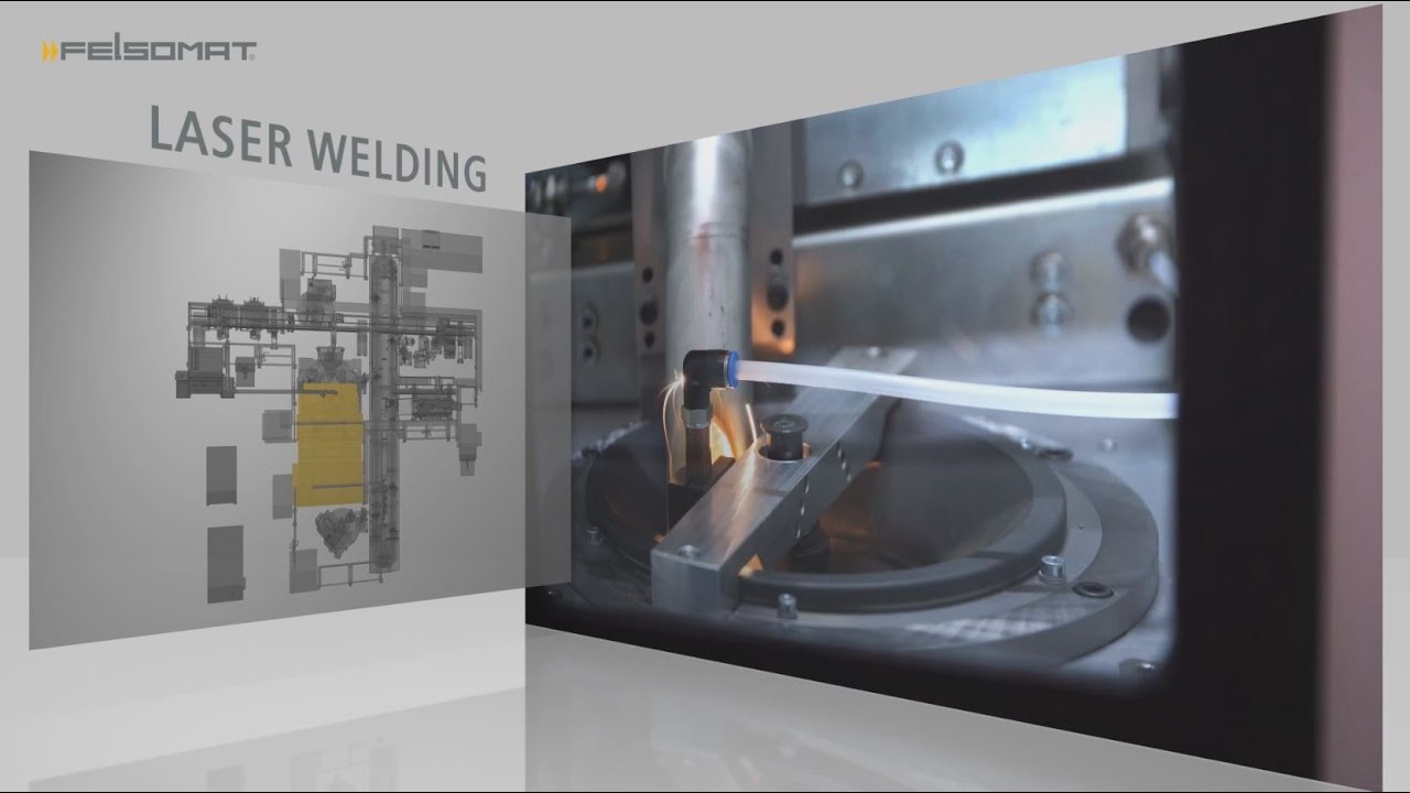 Felsomat Laser Welding line of a gear & coupling ring - YouTube