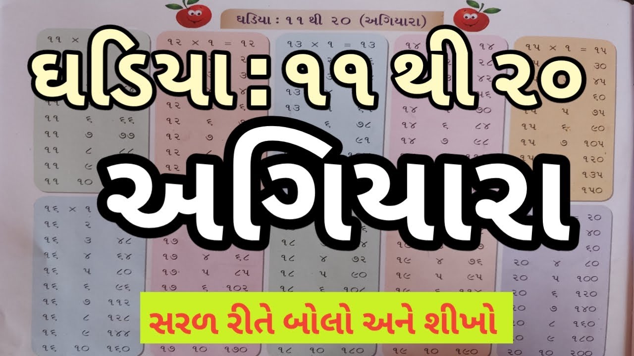 ઘડિયા અગિયારા ૧૧ થી ૨૦ ,Agiyara na Gadiya, Ghadiya gan, - YouTube