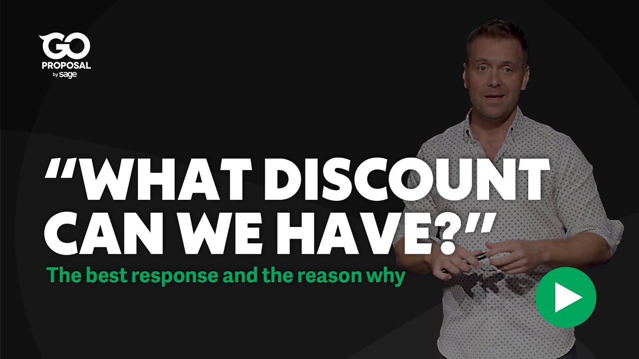 "What discount can we have?" The best response and the reason why - YouTube