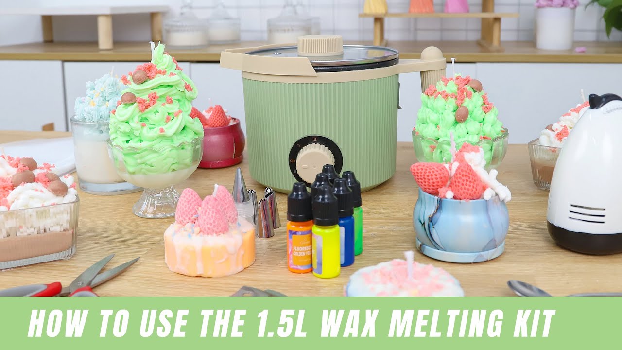 Whipped Wax to Make Cream Dessert Cake Candles, TOAUTO Wax melter and ...