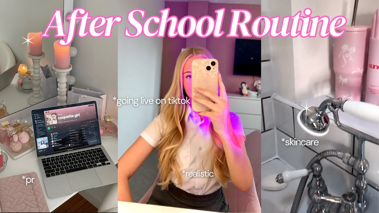 REALISTIC AFTER SCHOOL ROUTINE | pr | go live with me | skincare 🎀 ...