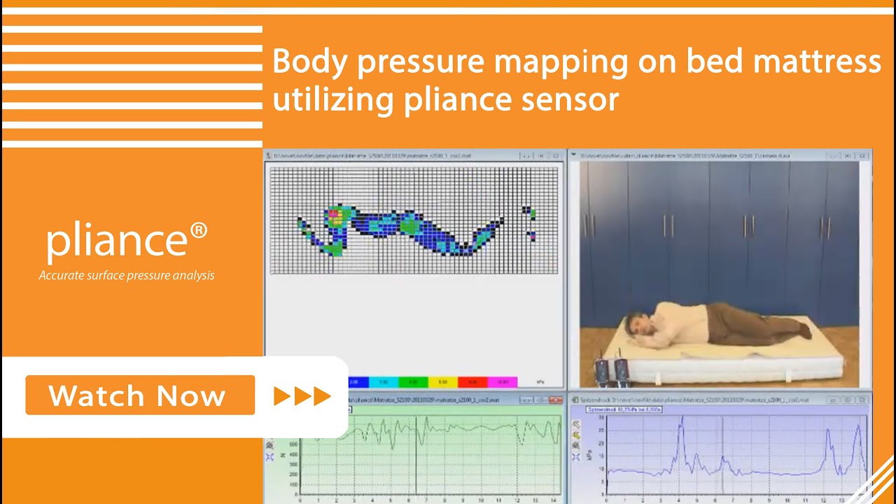 pliance: Body pressure mapping on bed mattress| novel.de - YouTube