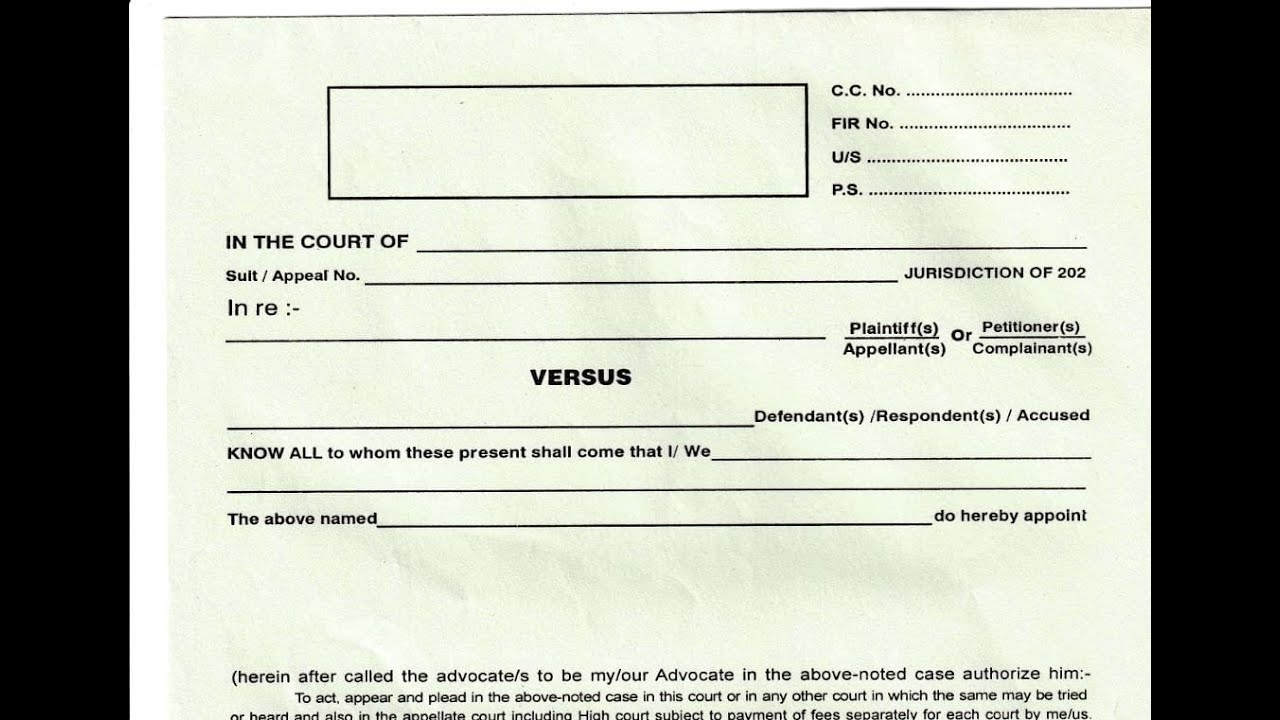 How to Fill Vakalatnama | Step by Step Guide | Court Fee | Welfare ...
