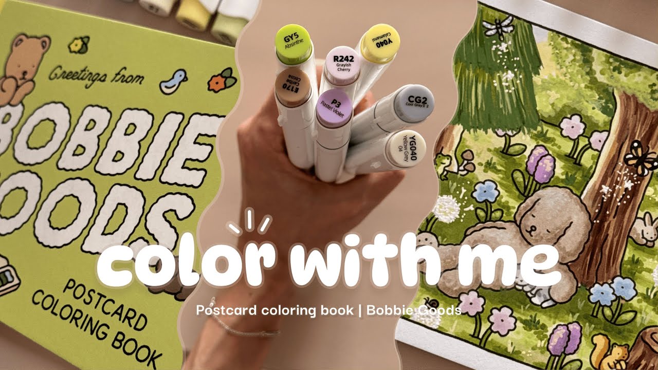 Color With Me | Cozy Forest Vibes | Postcard coloring book by Bobbie ...