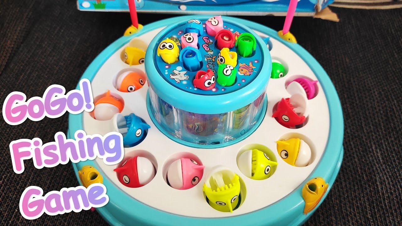 GoGo! Fishing Game for 6+ years kids. 4 Fishing Rod and 26 Fish. # ...