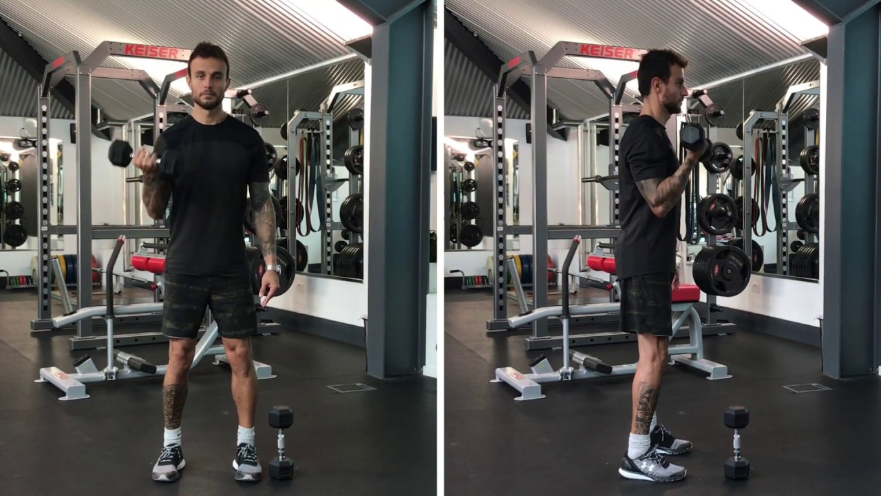 Standing Single Arm Dumbbell Biceps Curls - YouTube