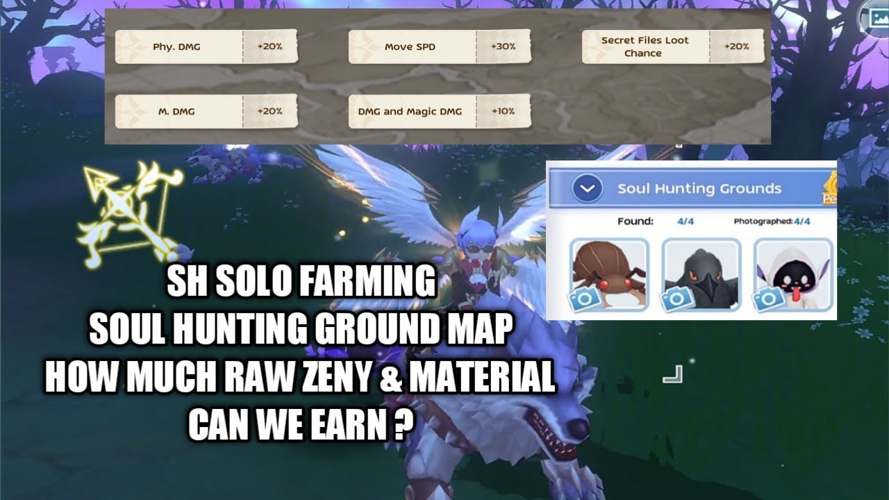 Solo SH Farming Soul Hunting Ground Map 720 CT - How Much Raw Zeny and ...