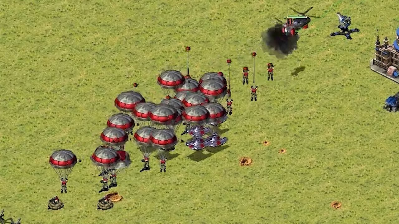 When the Unmanned helicopter has an airdrop function！ -Red Alert2 - YouTube