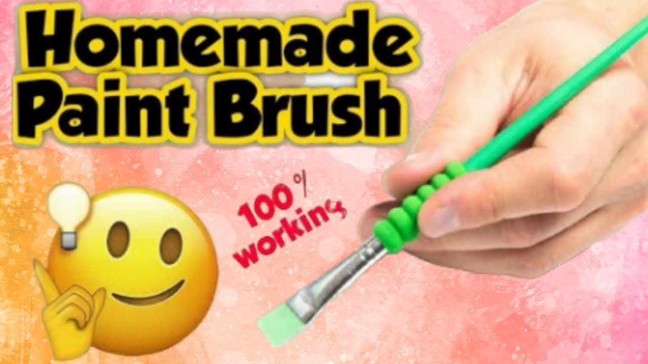 Homemade paint brush / how to make paint brush at home/ painting colour ...