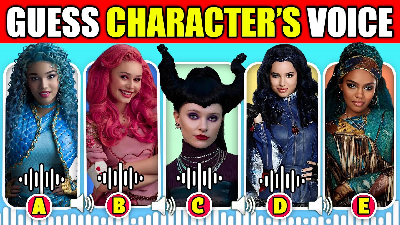 🔊IMPOSSIBLE Guess The Descendants 5 Walt Disney Movie Characters By ...