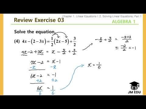 𝗔𝗟𝗚𝗘𝗕𝗥𝗔 𝟭 | Ch.1-2 Solving Linear Equations, Part 1 | Review Exercise ...
