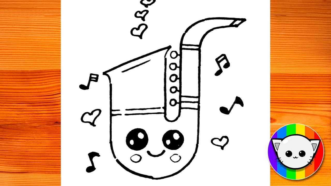 How to Draw a Cute Saxophone | आसान चित्र | #shorts - YouTube