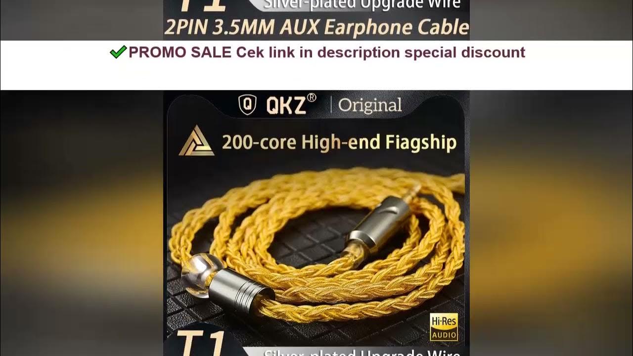 QKZ T1 Earphone Cable Original QDC Copper Silver-plated Upgrade Wire 3.5mm Wired Headphone For ...