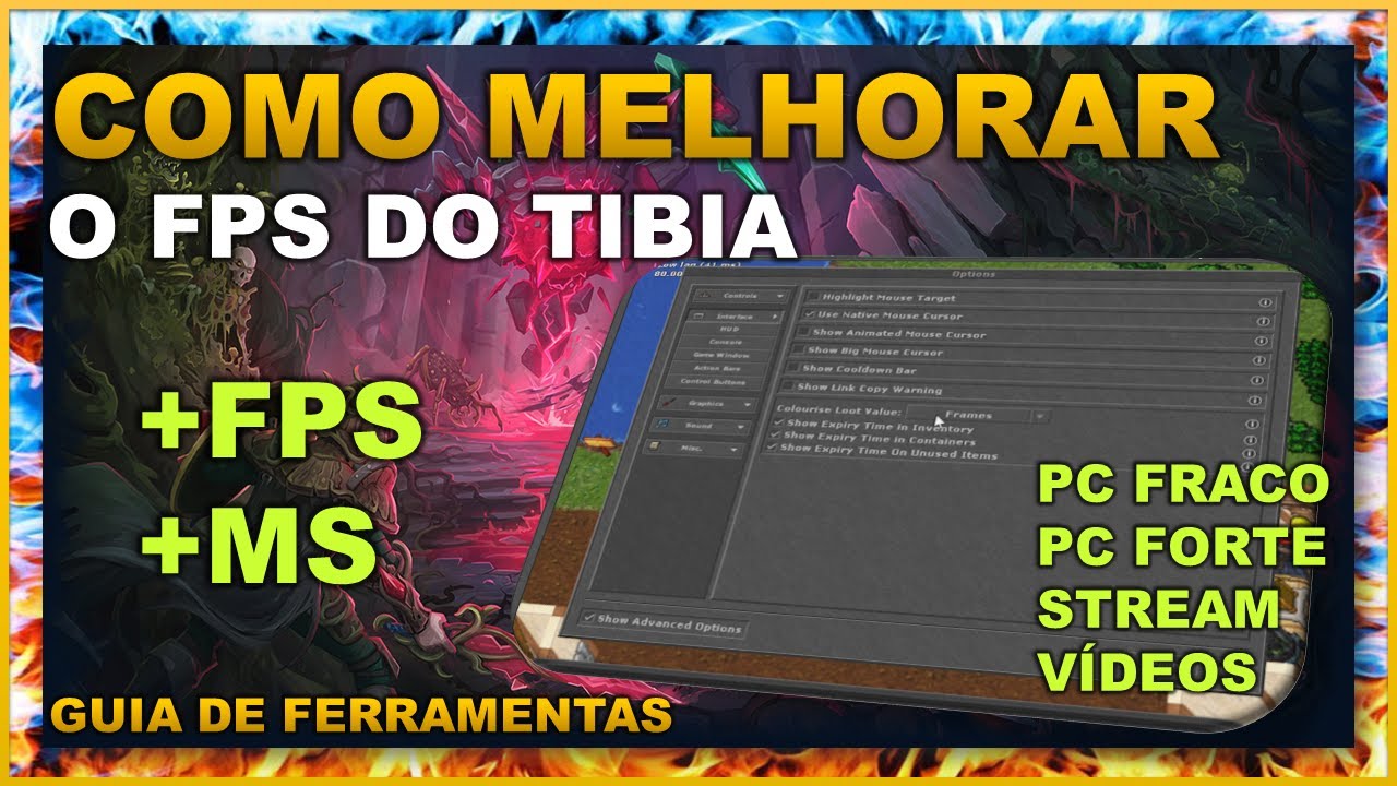 COMO MELHORAR O FPS DO TIBIA | FERRAMENTAS DE TIBIA - YouTube