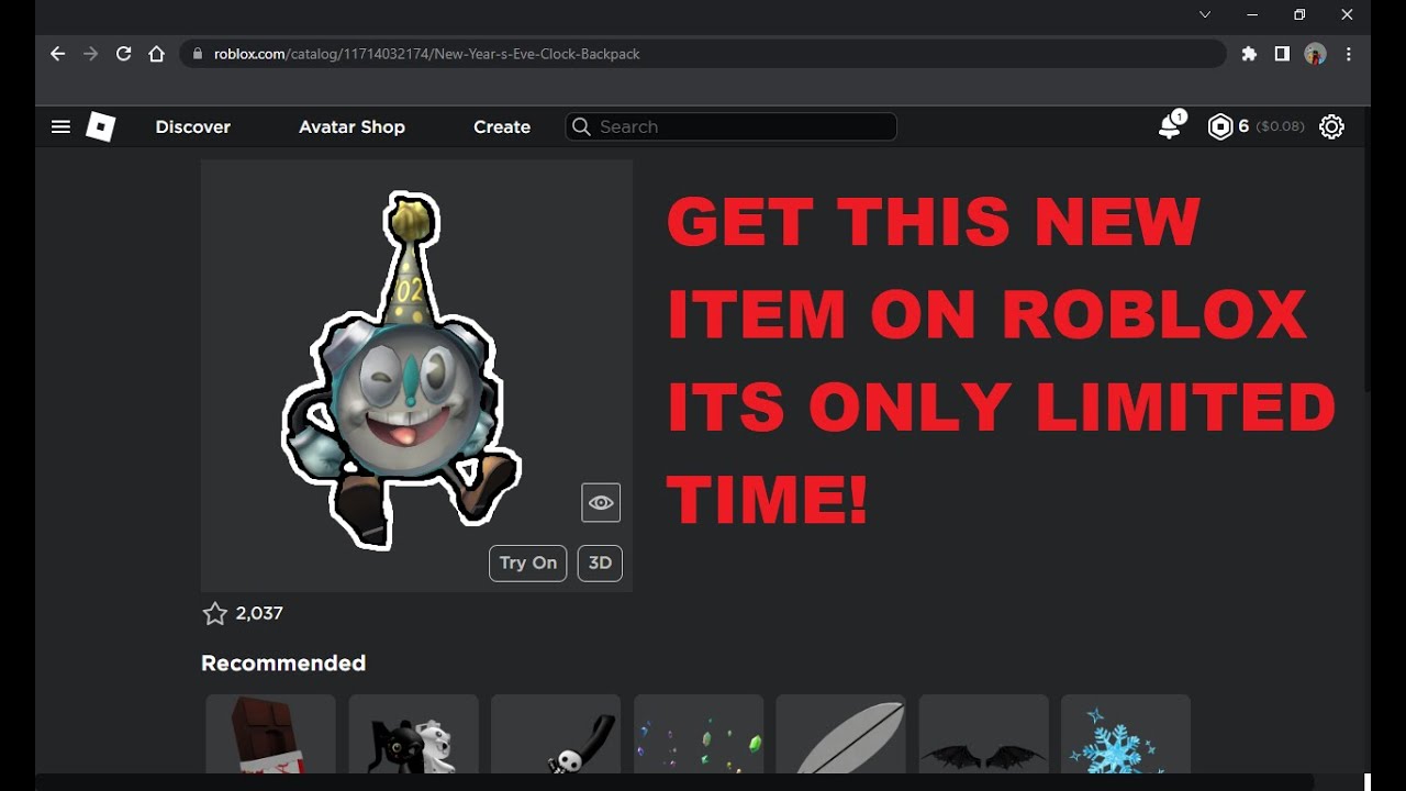 (ANOTHER!) !NEW ROBLOX-(LIMITED TIME ITEM) GET IT BEFORE ITS GONE ...