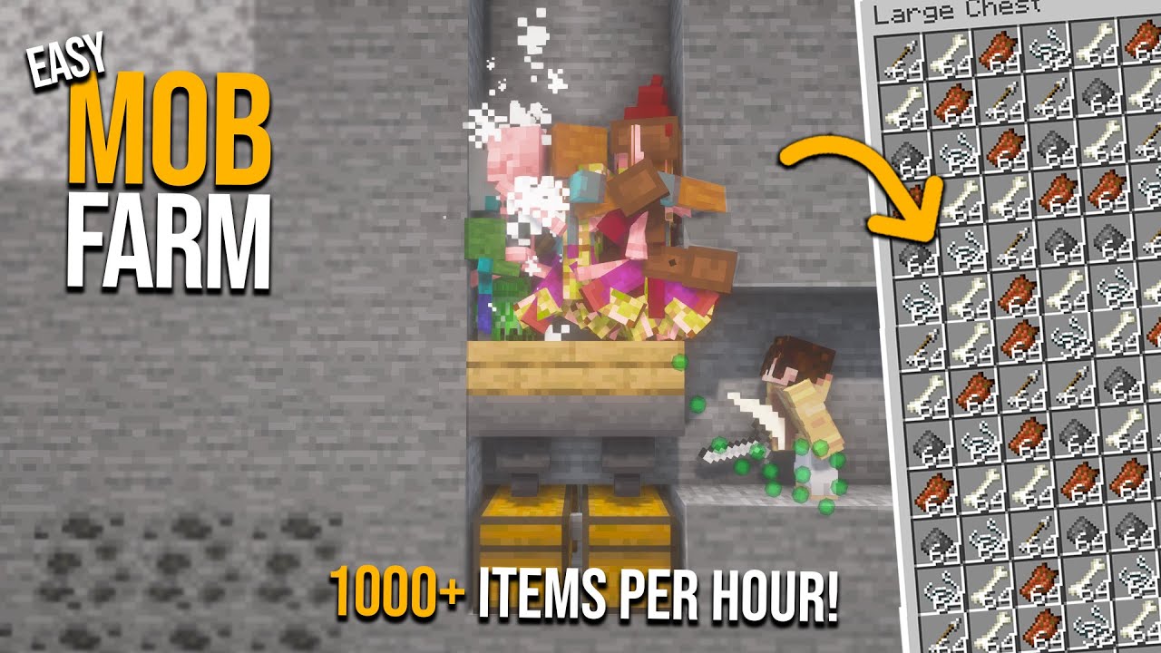 SIMPLE Mob Farm | Infinite XP | 1000+ Drops per Hour! - YouTube