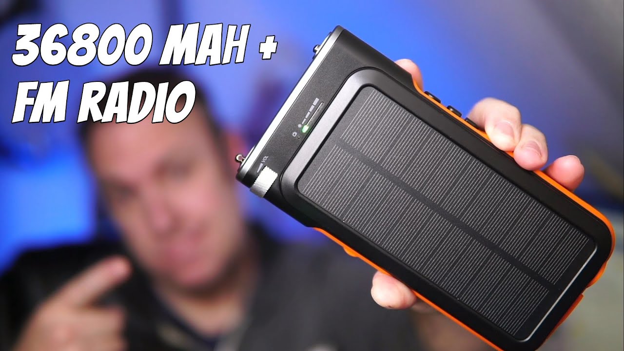 Solar Power Bank Review - Emergency Radio with Wireless Charger - YouTube