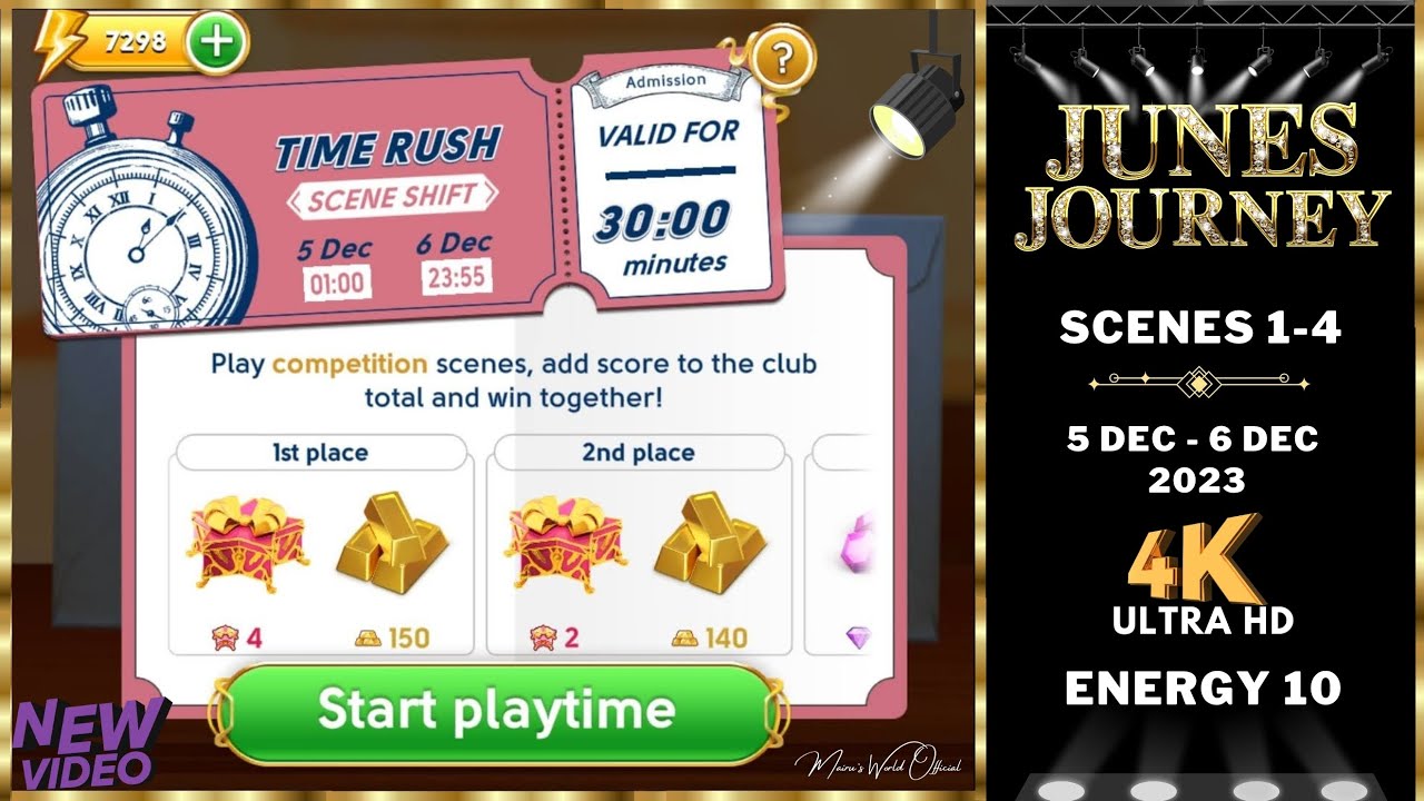JUNE'S JOURNEY TIME RUSH SCENE SHIFT COMPETITION 5 to 6 DEC 2023 SCENES 1-4 | 4K UHD - YouTube