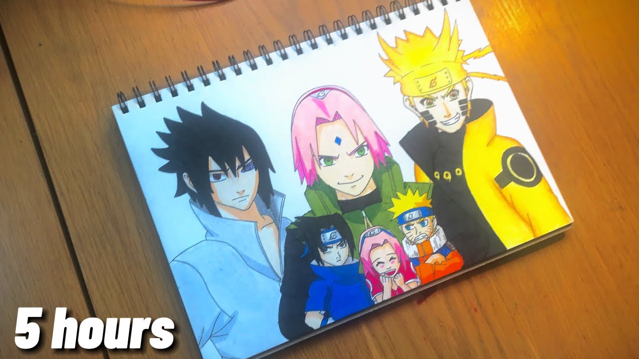 Drawing team 7 Naruto, Sasuke and Sakura - YouTube