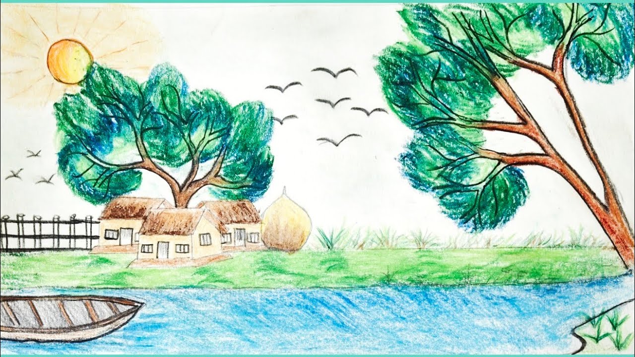 How to draw scenery of nature/natural beauty @SaniaDrawingAcademy - YouTube