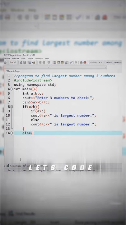 program to find largest number 3 numbers - YouTube