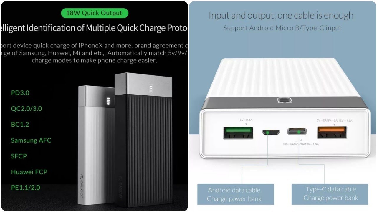 ORICO Powerbank 10 000 mAh Suitcase Style - YouTube