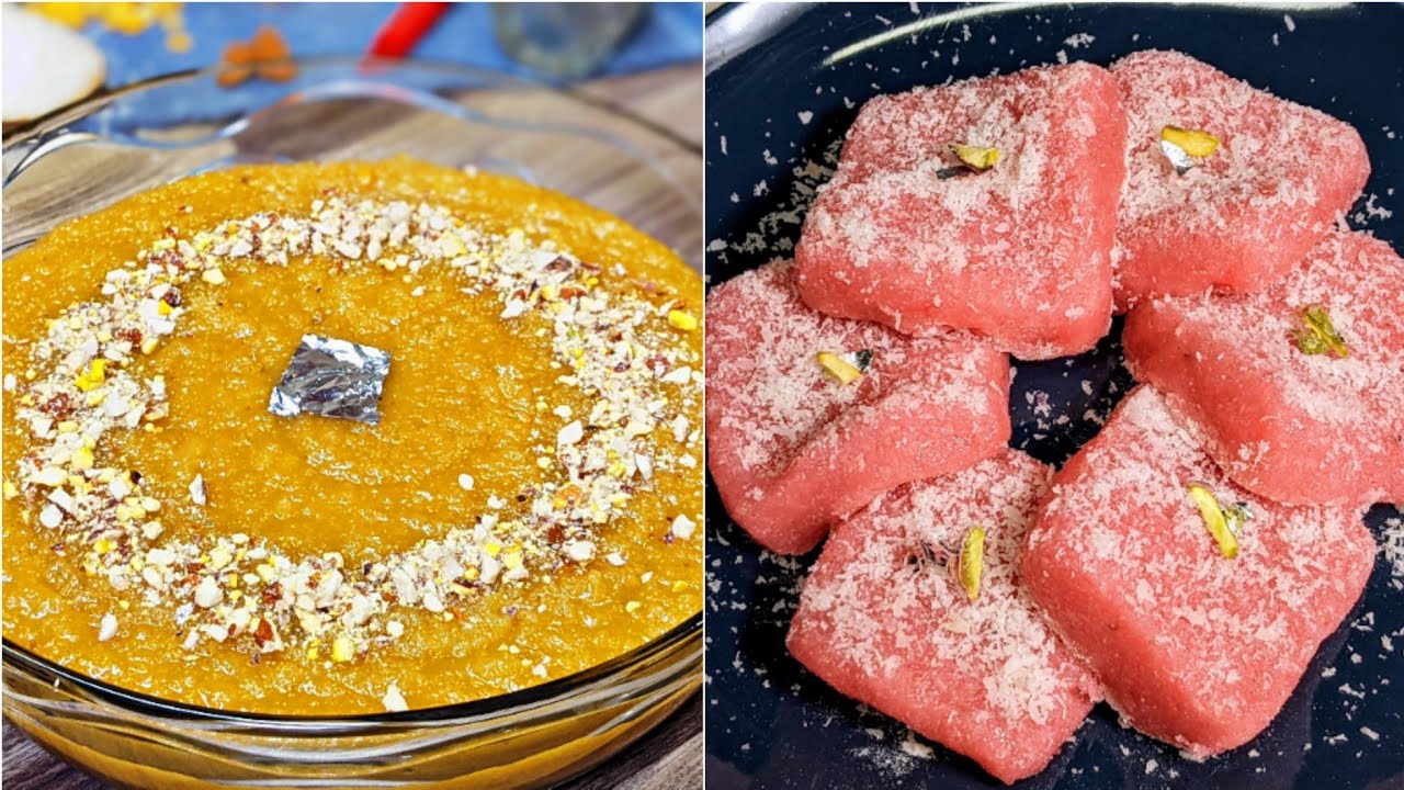 2 Types Of Halwa Recipe | Chana Dal Halwa, Khopray Ki Barfi | Shab-e ...
