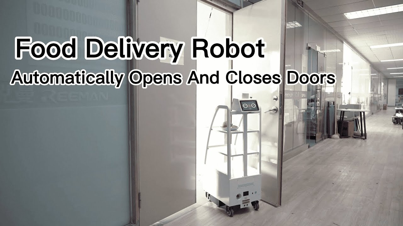 Food Delivery Robot Automatically Opens And Closes Doors - YouTube