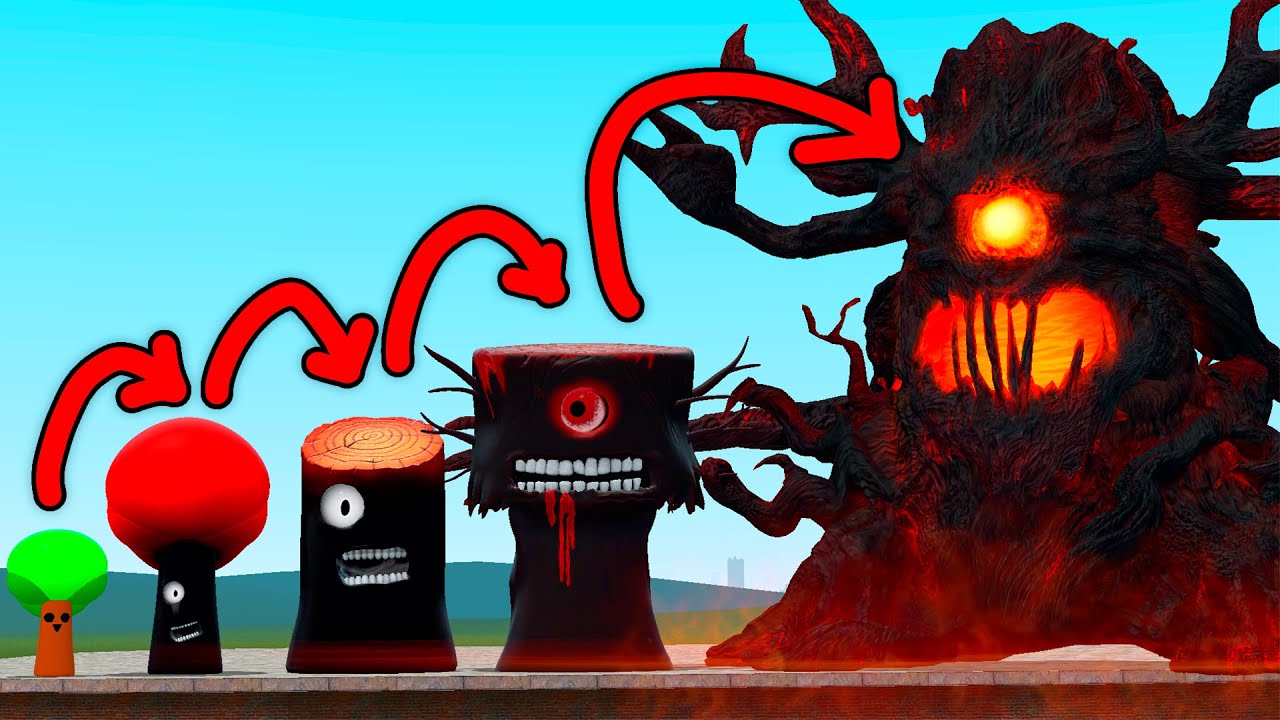 NEW EVOLUTION HORROR CURSED MR TREE SPRUNKI in Garry's Mod! - YouTube