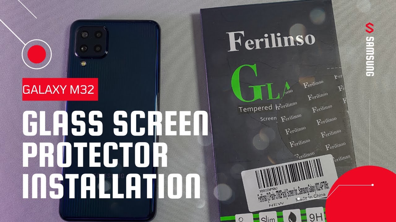 Samsung M32 Glass Screen Protector Installation - YouTube