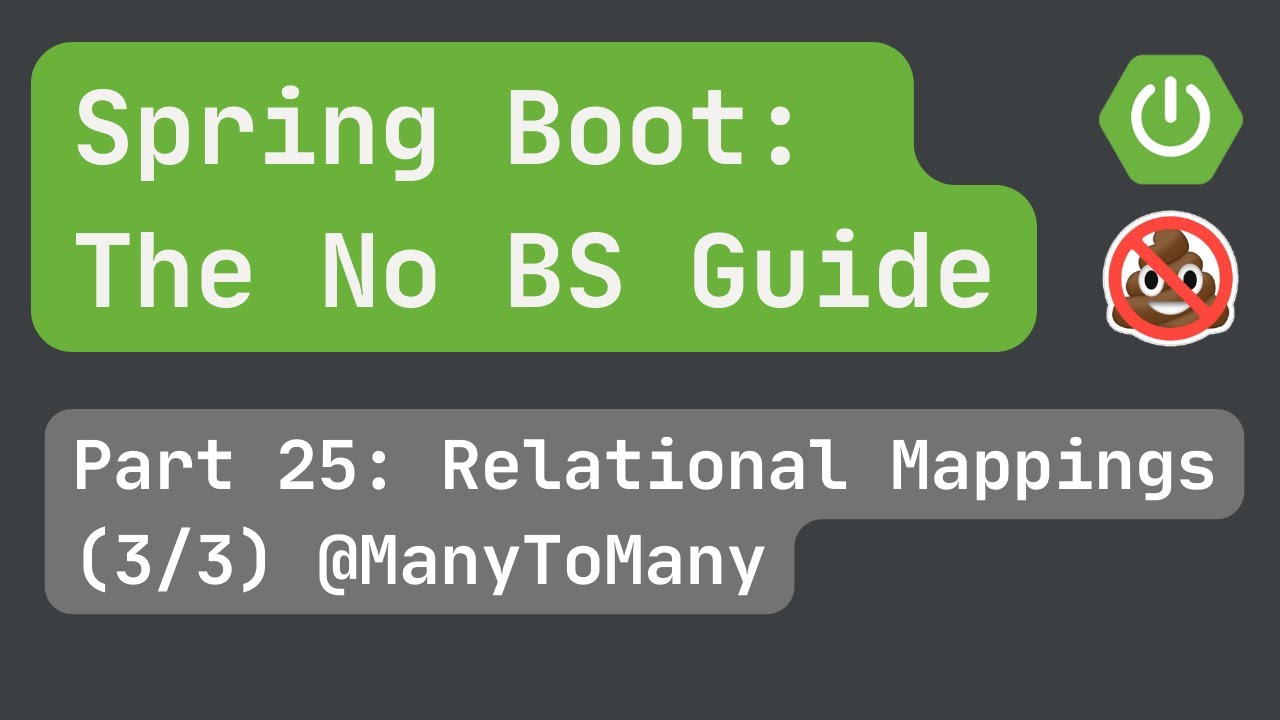 Spring Boot pt. 25: Relational Mappings @ManyToMany (3/3) - YouTube