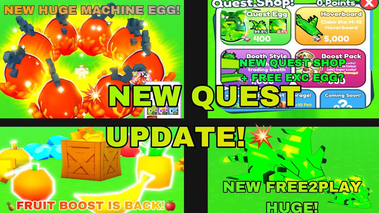 QUESTS + FREE EXCLUSIVES! BEST PSX UPDATE? | pet simulator X - YouTube