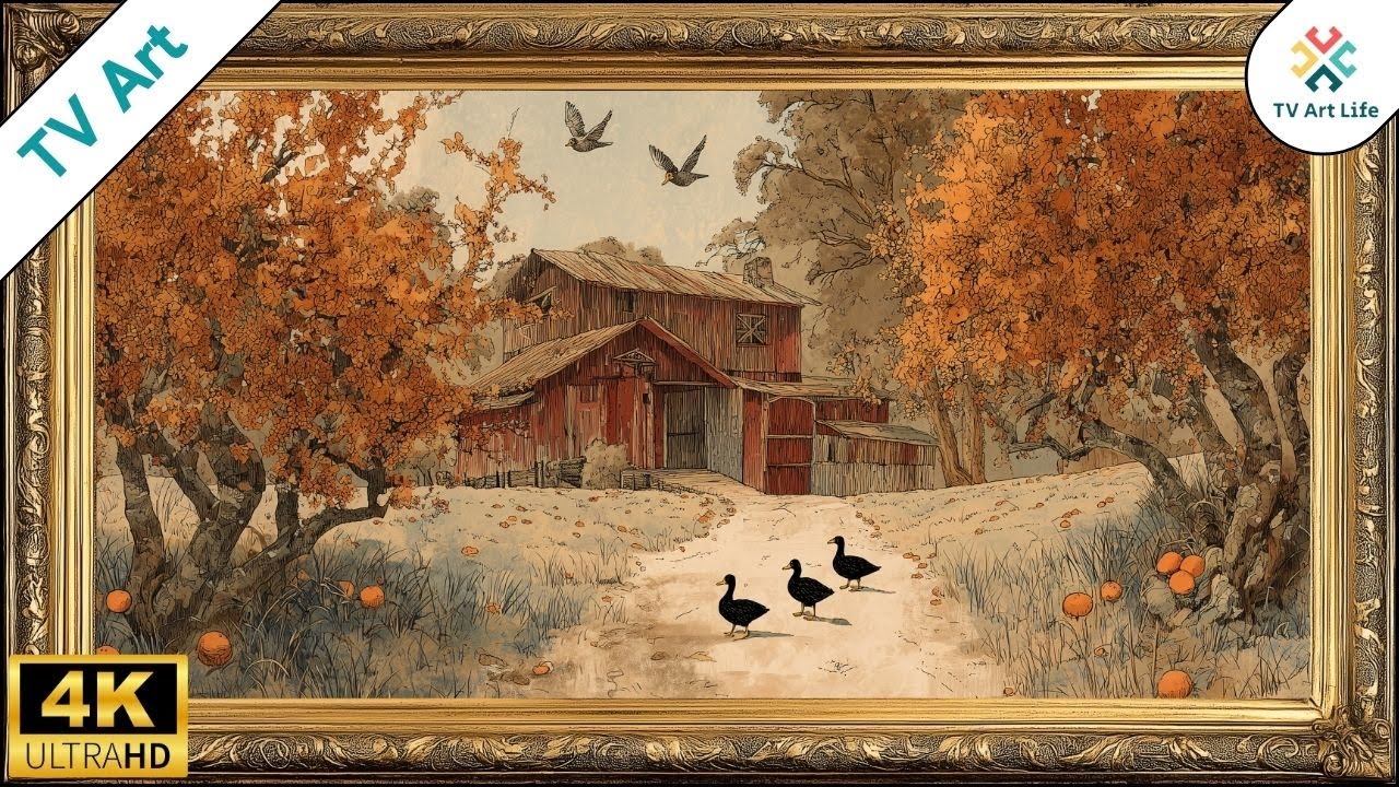 Fall Rustic Farm TV Art - Autumn in the Country Frame TV Art - 10 hours ...