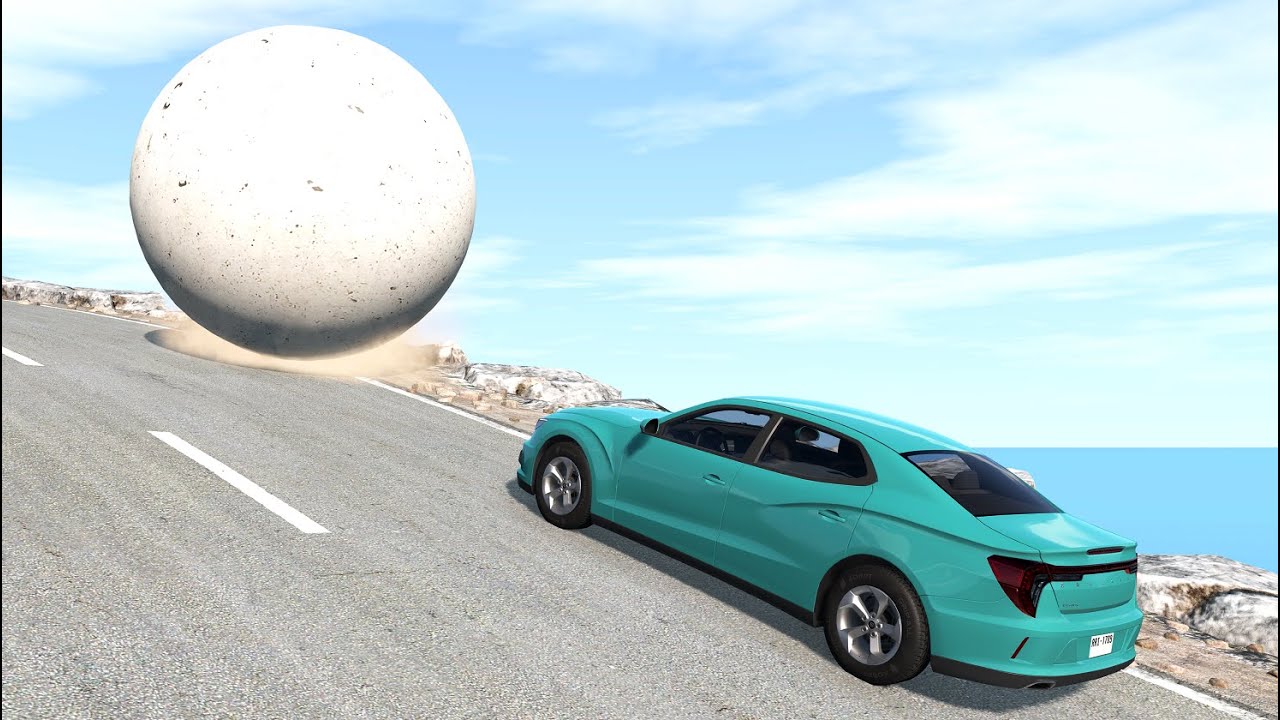 1000 Ton Ball vs Cars #4 – BeamNG.Drive - YouTube