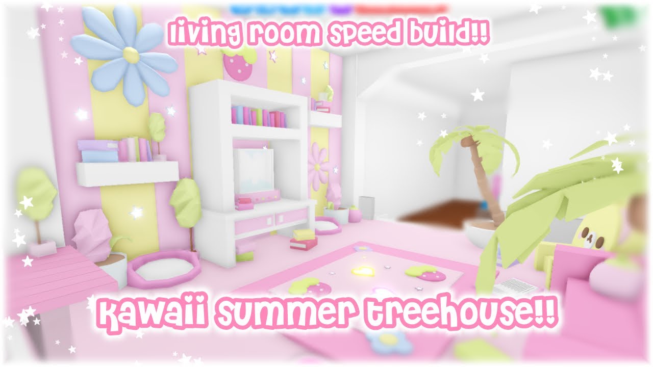 adopt me summer kawaii treehouse living room speed build ...