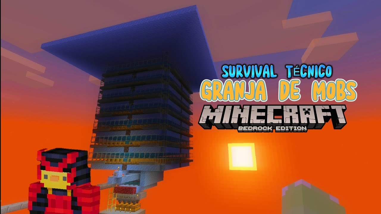 Granja de MOBS mega eficiente | Minecraft bedrock técnico | ep 3 - YouTube