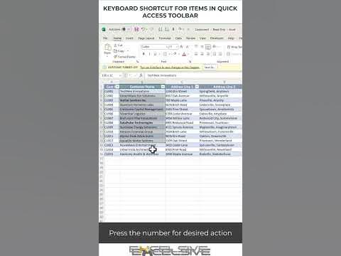 Excel Time Savers : Use Keyboard For Items In Quick Access Toolbar #exceltips #excel #mexcel ...