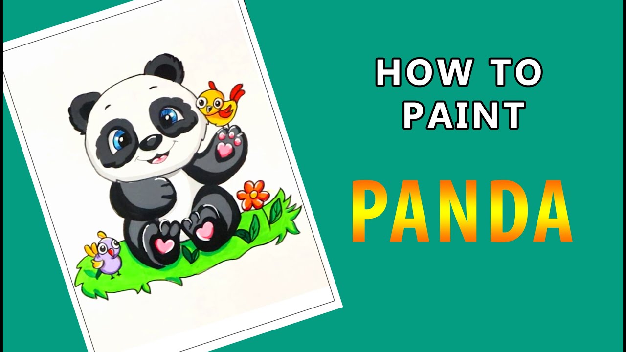 Panda Painting/How to Paint Panda/Cute Panda Painting/Poster Color ...