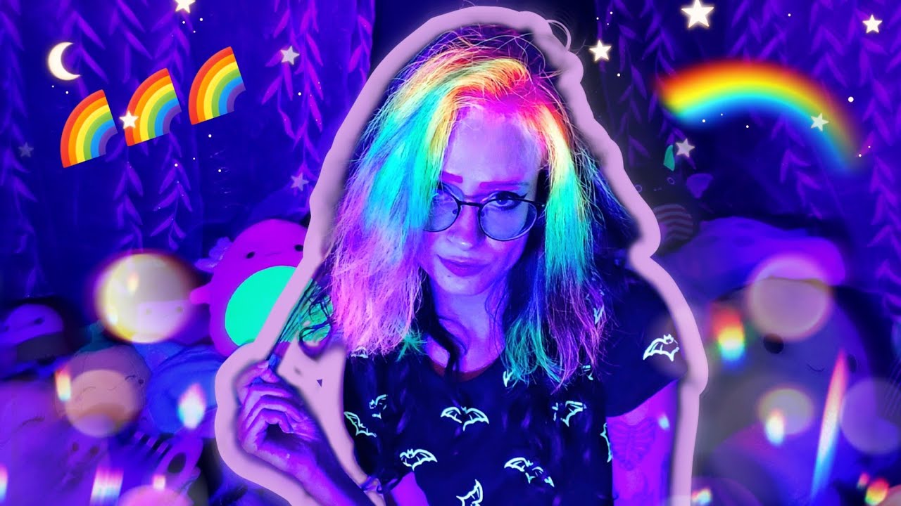 🌈 ️ NEON RAINBOW OMBRE HAIR! | Iroiro UV Colors | Glow In the Dark Hair ...