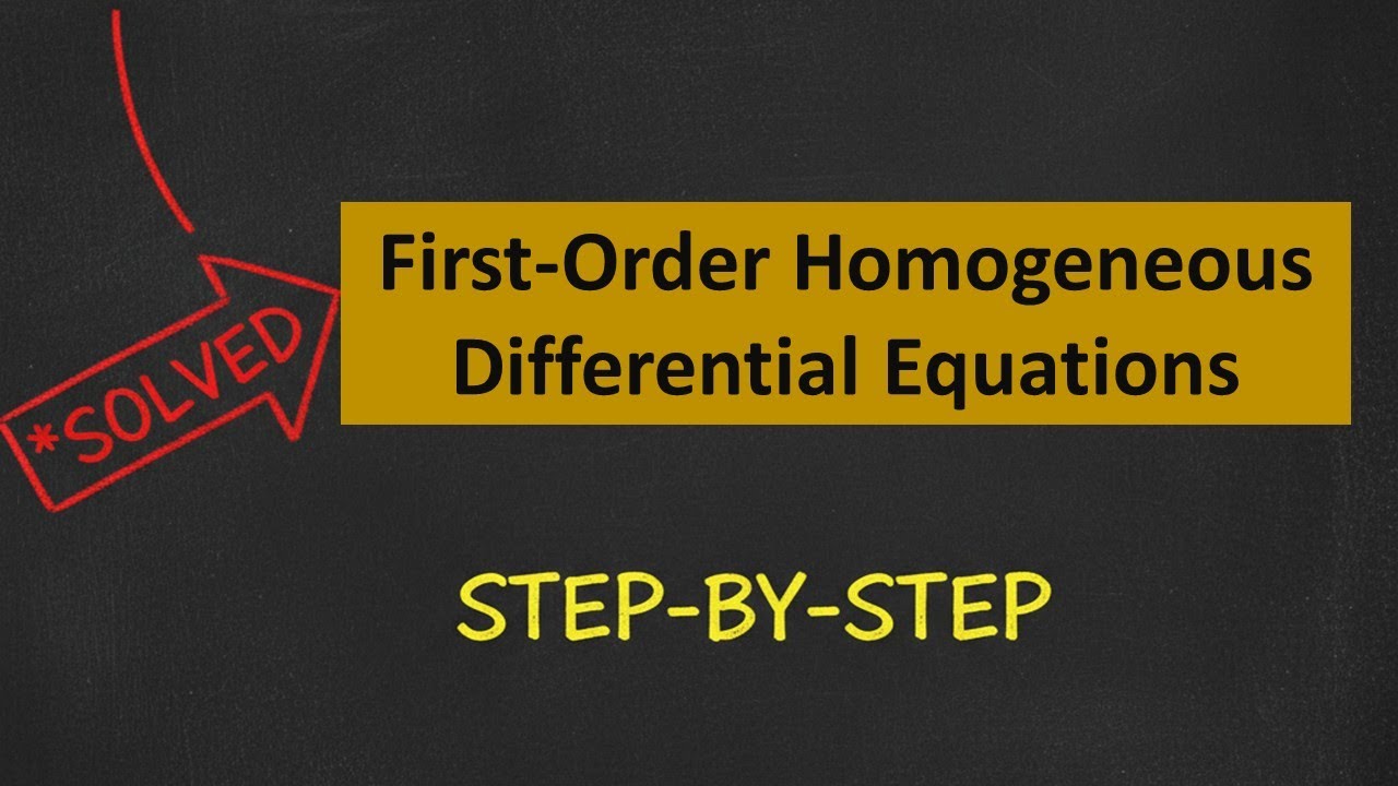 Differential Equations Order One ODE with Homogeneous Coefficients ...