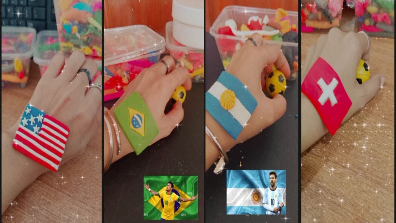 5 country flags with polymer clay || How to make country flags with ...