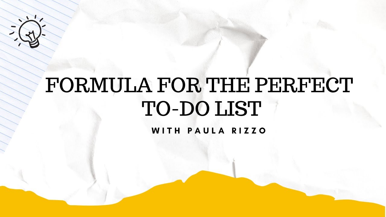 Formula for the Perfect To-Do List - YouTube
