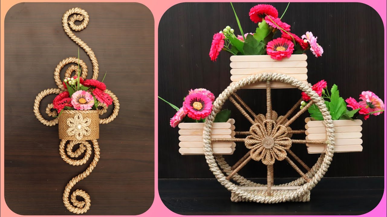 Handmade crafts with jute rope | DIY home decorating ideas handmade ...