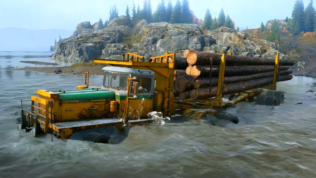 Logging to Mine Pit with Pacific P16 in Michigan | SnowRunner Realistic ...