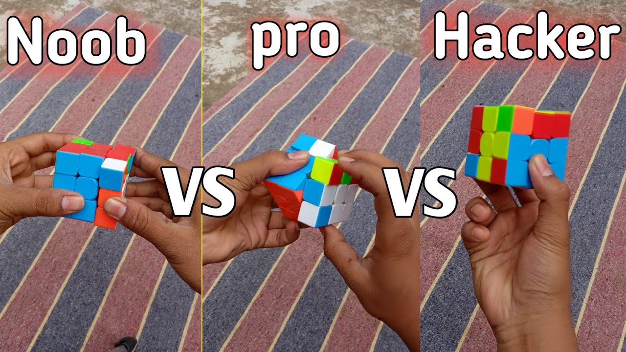Noob cuber vs pro cuber vs Hacker cuber ll @Sudipcrafts7029 - YouTube