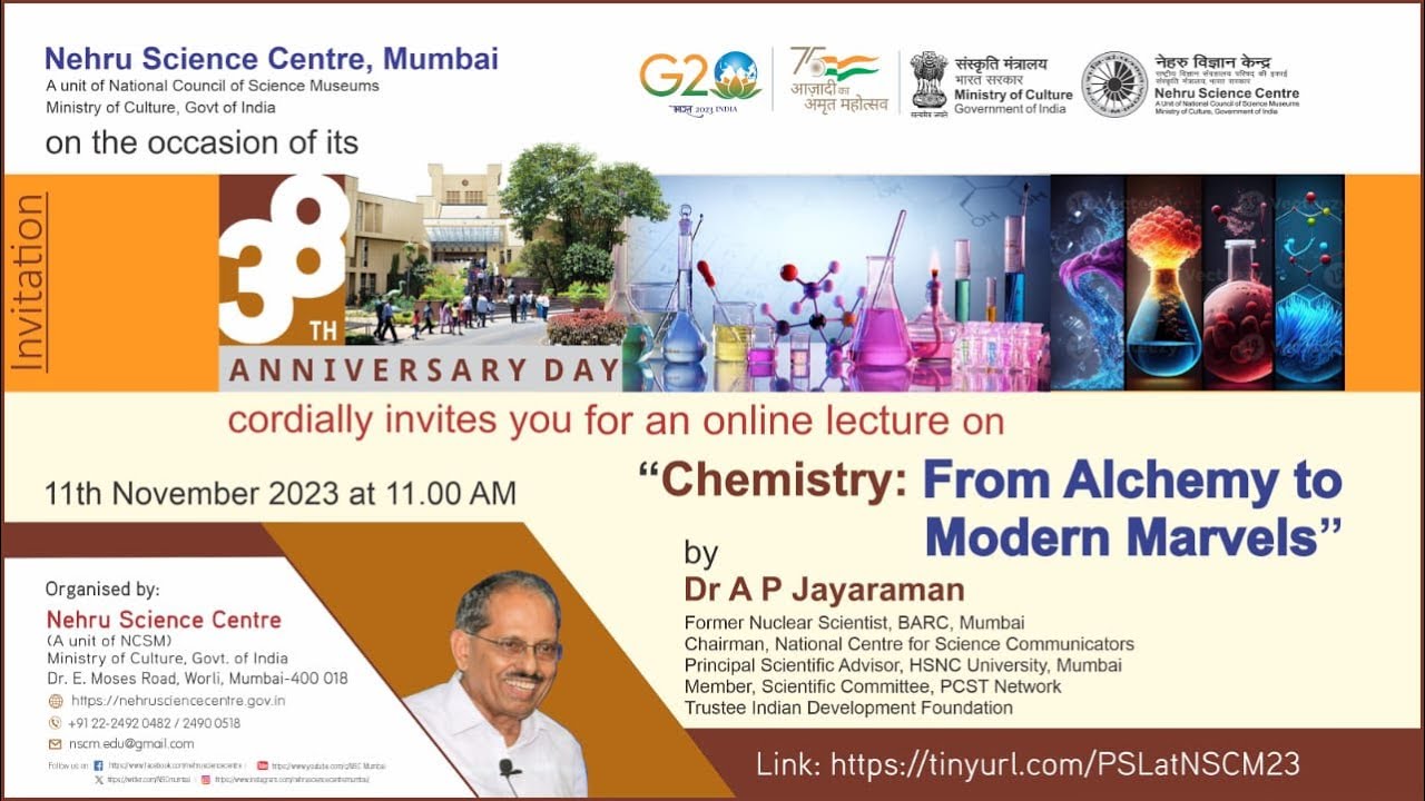 #Chemistry #Talk Dr. A. P. Jayaraman on topic : From Alchemy to Modern ...