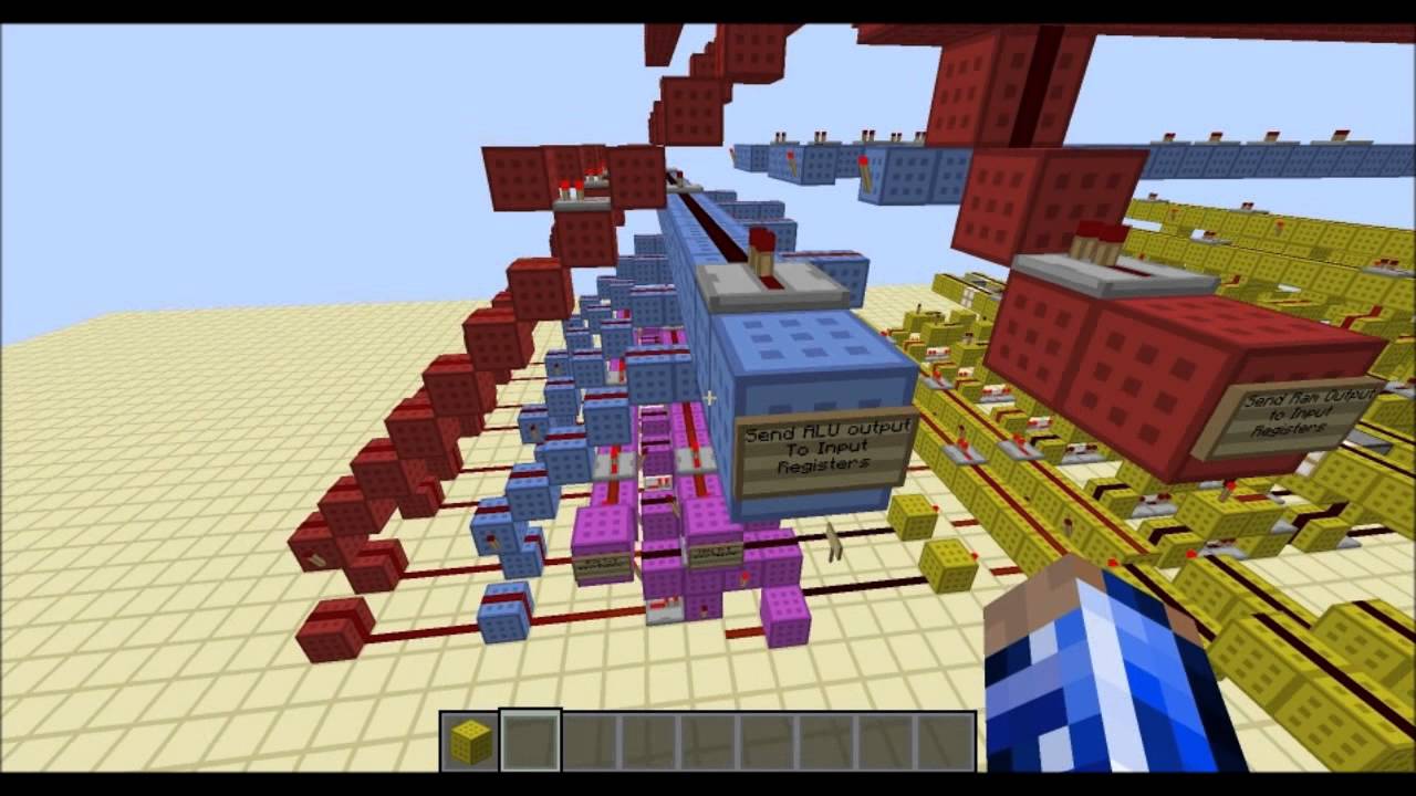 Minecraft Redstone Computer WorkLog 1 THE 4 BIT MACHINE - YouTube