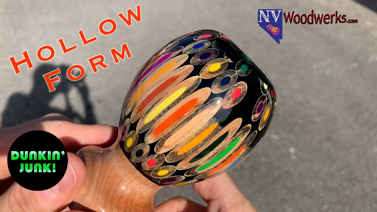 Woodturning a Colored Pencil and Epoxy Vase - YouTube