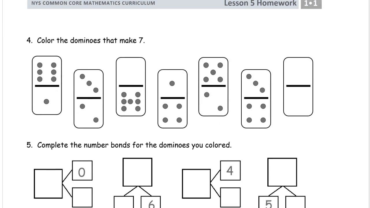 lesson 5 homework module 1 grade 1 - YouTube